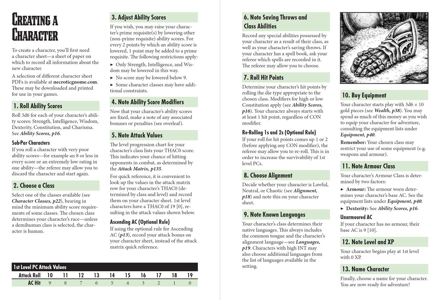 Old-School Essentials Character Creation Example – Necrotic Gnome