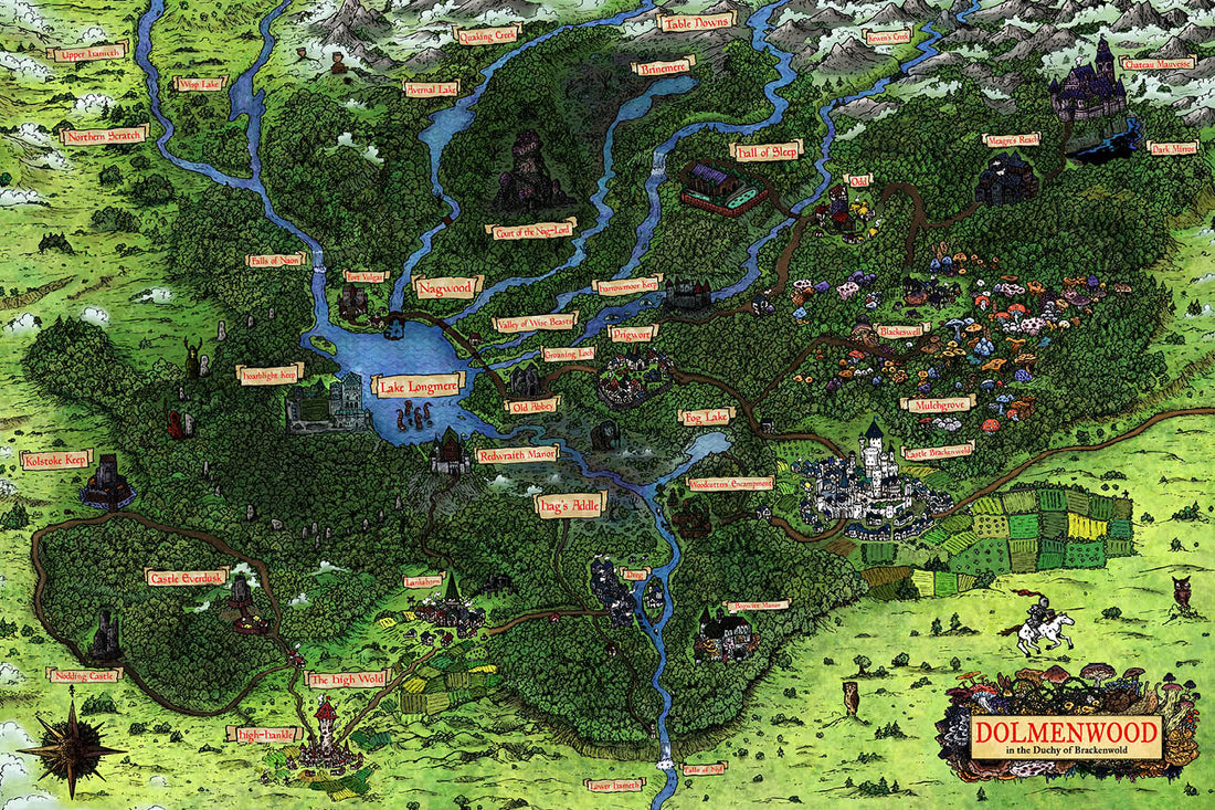 Dolmenwood Player's Map Poster – Necrotic Gnome